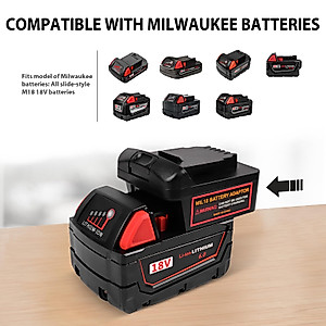 Battery Converter for Milwaukee to DeWalt Battery Adapter,Convert Milwaukee M18 18V Battery to DeWalt 20V Battery for DeWalt Tools Use