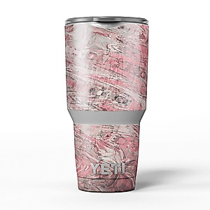 Design Skinz Red Slate Marble Surface V40 - Skin Decal Vinyl Wrap Kit Compatible with The Yeti Rambler Cooler Tumbler Cups