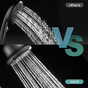Cobbe High Pressure 7-mode Filtered Shower Head - Luxury Modern Black Look - 16 Stage Shower Head Filter for Hard Water for Remove Chlorine and Harmful Substances