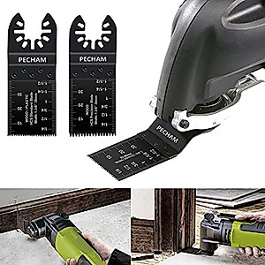 PECHAM 21PCS Universal Wood Metal Oscillating Multitool Quick Release Saw Blades Fit Porter Cable Black & Decker Rockwell Ridgid Ryobi Milwaukee DeWalt Chicago Craftsman