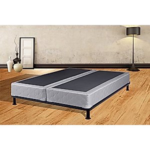 Spinal Solution 8” Fully Assembled High Profile Foundation, Durable Split Wood Traditional Wooden Frame, Sturdy Bedding Mattress Box Springs, King, White