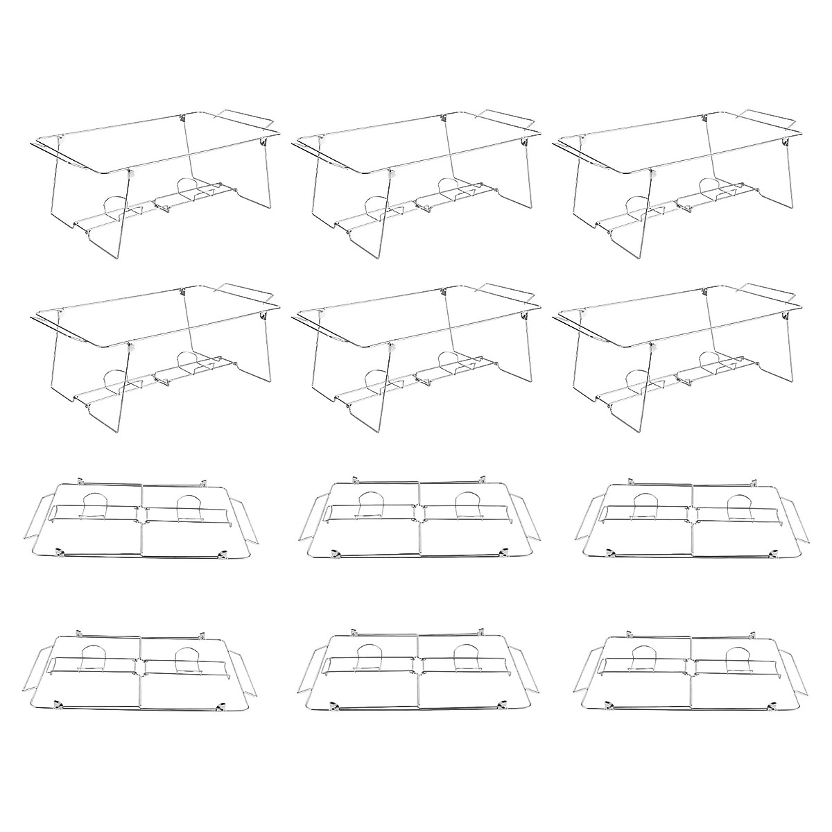 12 Pack Wire Rack Buffet Stand, Foldable Chafing Wire Racks Easy Collapsible for Storage & Reuse for Home Party, Wedding and Birthday Party Event Catering Supplies