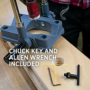 General Tools 36/37 Precision Drill Guide For 3/8-Inch or 1/2-Inch Power Drills, Portable & Lightweight, Folds Flat for Storage, Silver