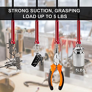 Bendable Flexible Magnetic Pickup Tool, 24'' Four Claw Grabber Tool, Accurate Pick Up In Narrow Space for Engine Bay/Home Sink/Drain/Earring/Keys/Metal Objects (Magnetic orientation)