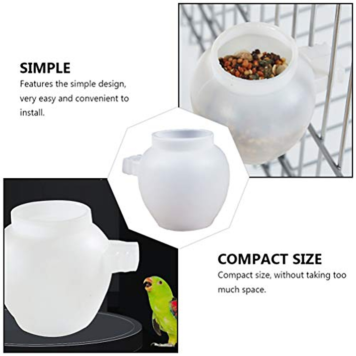 Balacoo 15pcs Plastic Birdcage Bird Feeder Food Dish Cage Parakeet Food Bowl Parrot Feeders Water Bowls Cockatiel Drinking Bowls for Parrot Parakeet Cockatiel Bird