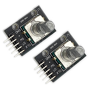 Kiro&Seeu 2PCS KY-040 Rotary Encoder Module Brick Sensor Development Board Compatible with Ar-duino Raspberry Pi SMT32 Development Board EMD-2P