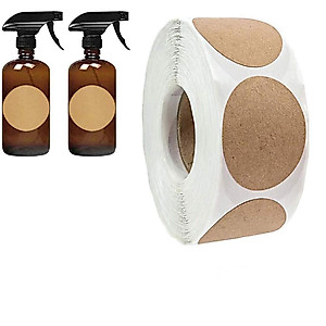 1.0x1.0Inch Labels Stickers,500 Pcs Natural Brown Kraft Stickers,Self-Adhesive Blank Stickers Handmade Baking Sticker Gift Tags Holiday Present Stickers (1x1Inch)