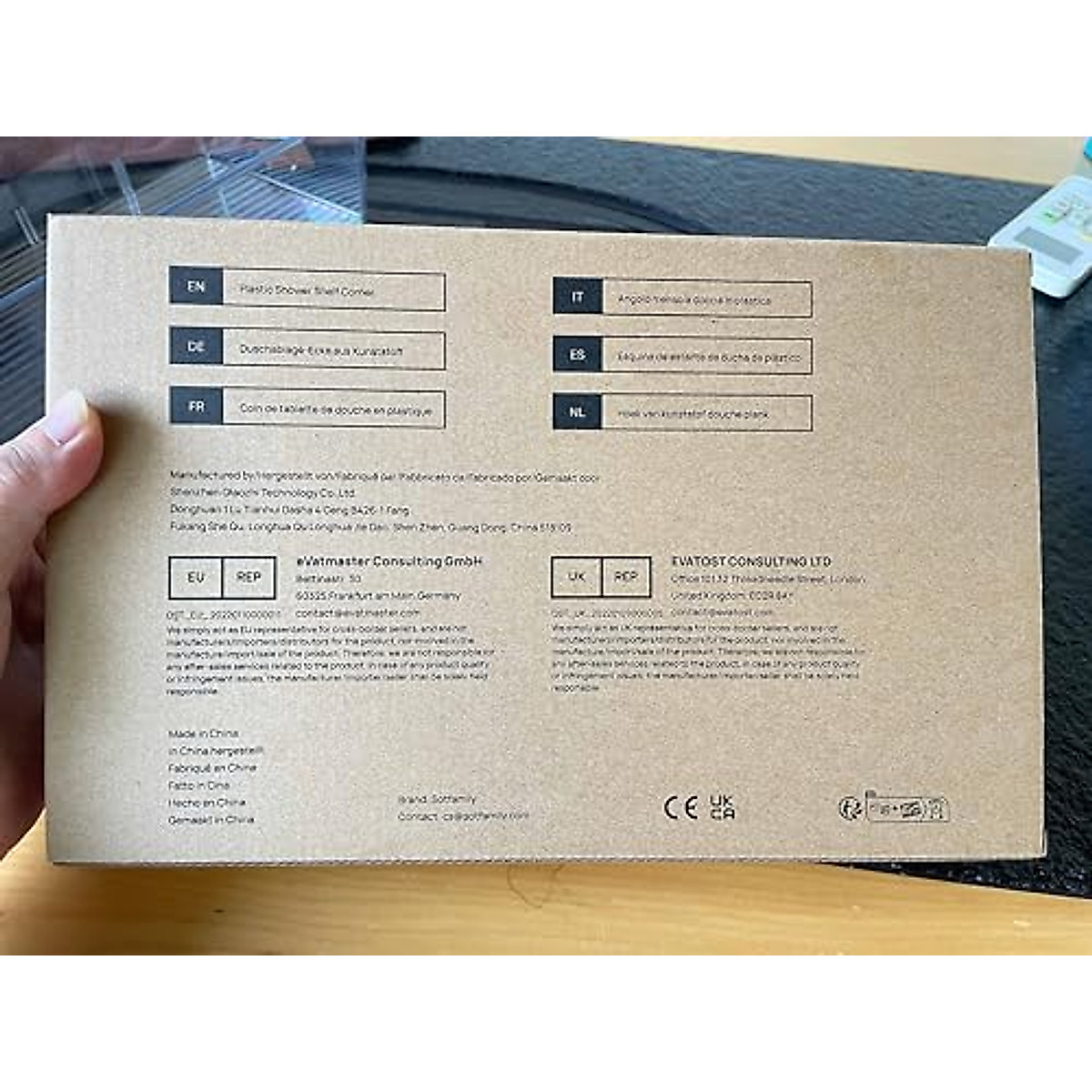 Sotfamily Corner Shower Caddy, 4 Pack Adhesive Corner Shower Shelves for inside Shower, Plastic Shower Organizer for Bathroom Storage, White