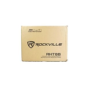 Rockville 2 RHT8B Computer/Bookshelf Desktop Speaker/Studio Monitor Stands-Black