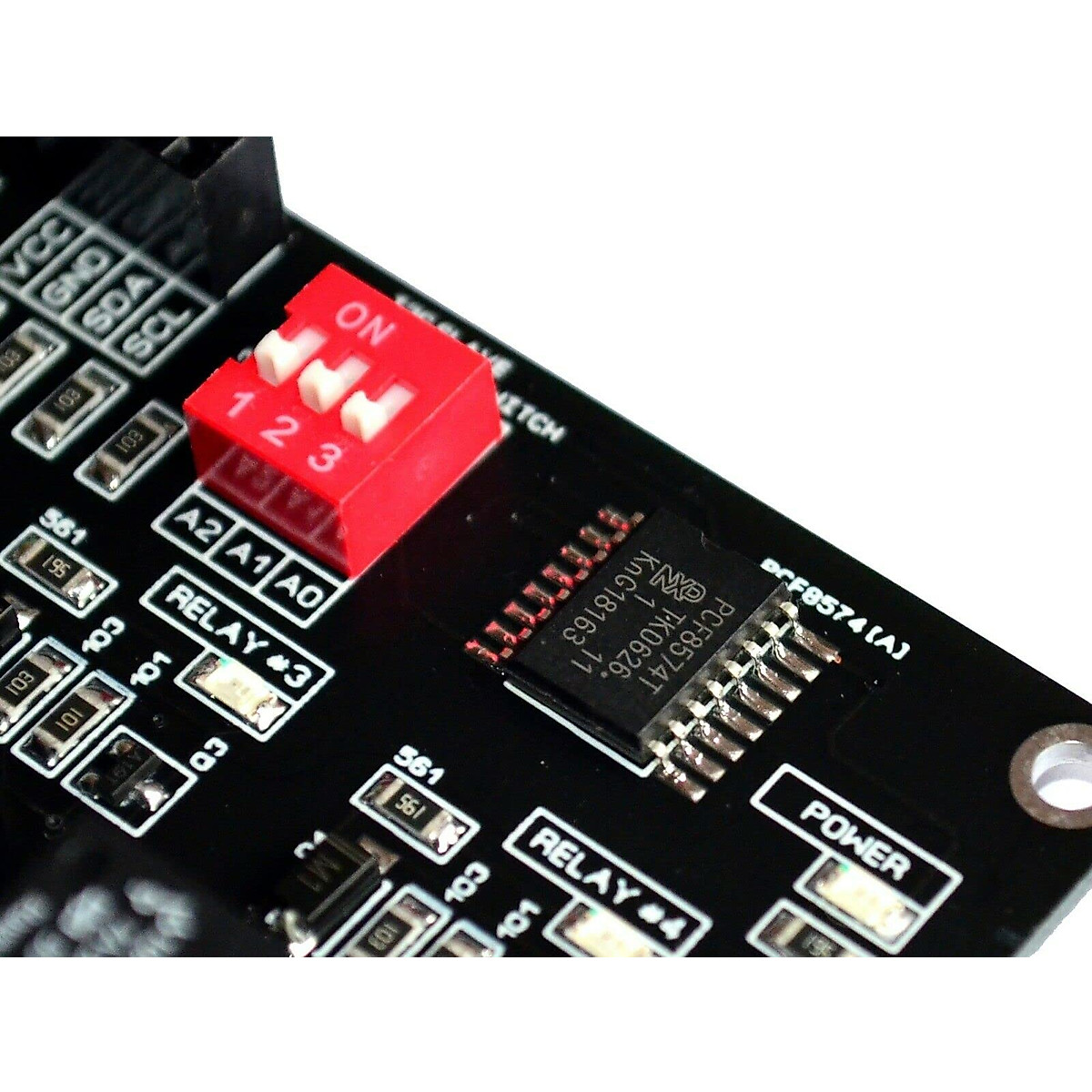 4 Channel I2C Electromagnetic Relay Module Compatible with Arduino, Raspberry and MCU 3.3V 5.0V iot Chip on Boards is Either PCF8574 or PCF8574A