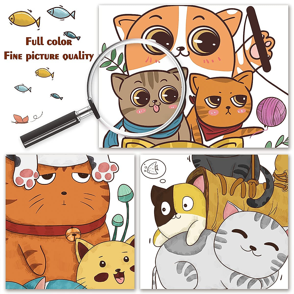 RAINBOW WSK Animal Cat Wall Decal Welcome Peel and Stick Wall Decor Funny Cat Wall Decor for Kids Girls Bedroom Nursery Cute Cat Wall Art for Classroom Door Removable Vinyl Wall Stickers