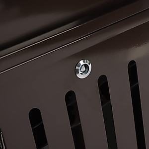 YUMIONB Garbage Can, 15.8'' L x 15.8'' W x 35.5'' H Commercial Garbage Cans Industrial Garbage Cans Locking Trash Can Outdoor Garbage Can with Lid Large Trash Can for Courtyards, Parks (Brown)