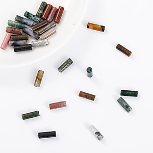 Natural Indian Agate Cylinder Tube Beads 4x13mm 38cm/str Loose Semi Gemstone Stone Beads for Making Bracelets Necklace Earrings