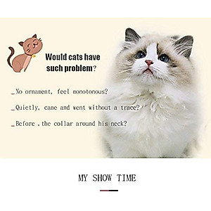 CHUKCHI Pink Soft Velvet Safe Cat Adjustable Collar with Crystal Heart Charm and Bells 8-11 Inches(Black+Pink)