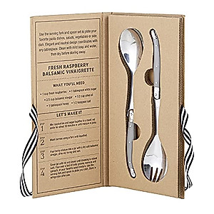 Santa Barbara Design Studio Gift Set Kitchen Essentials TableSugar Kraft Cardboard Book Gift Box, 2-Pieces, Salad Servers