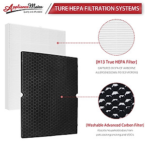 116130 Replacement Filter H Compatible with Winix 5500-2, 1 pack H13 TRUE HEPA and Activated Carbon Filter by APPLIANCEMATES