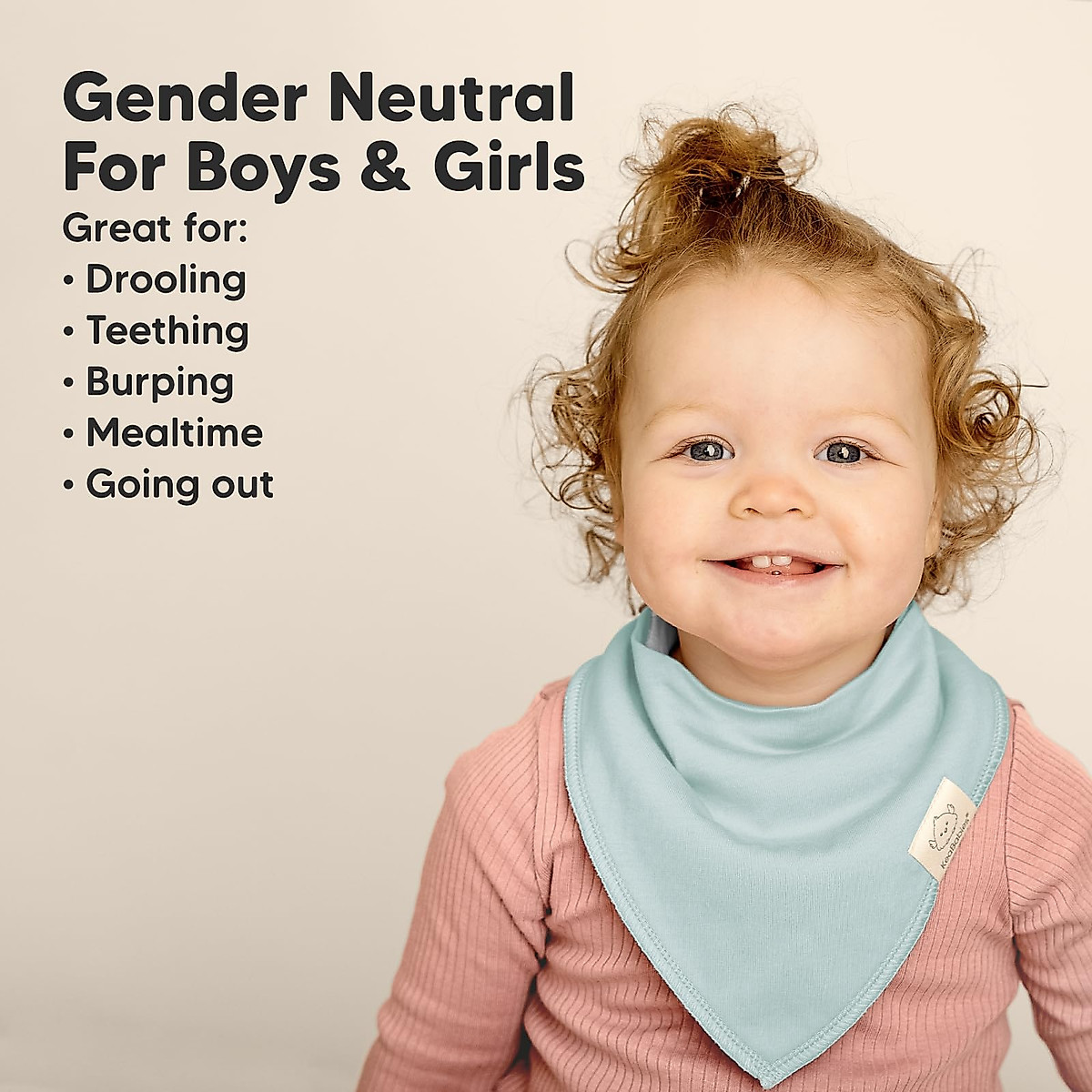 8-Pack Organic Baby Bandana Bibs for Girls - Super Absorbent Triangle Baby Bibs for Drooling and Teething Infant, 100% Cotton Extra Soft for Newborn, Infant 0-36 Months (Hunter)