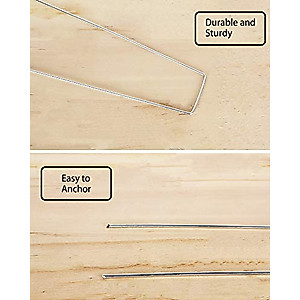 LANIAKEA Garden Stakes 8 Inch Metal Garden Staples 200 Pack Galvanized Landscape Pins Heavy Duty Landscape Stakes for Gardening Fence Landscape Ground Cover