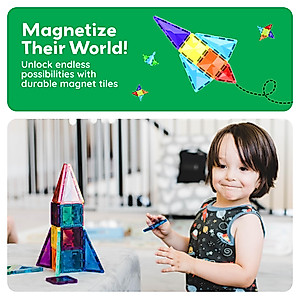 PicassoTiles 120 Piece Magnetic Building Block Mini Diamond Series Travel Size Magnet Construction Toy Set STEM Learning Kit Educational Playset Child Brain Development Stacking Blocks PTM120