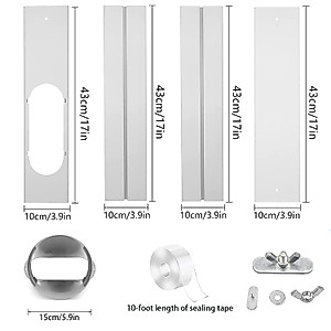 FFXWTSF Portable Air Conditioner Window Kit with 5.9” Exhaust Hose, Adjustable Universal Window Seal for AC Unit…
