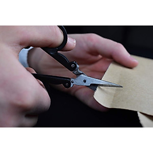 Munkees Mini Folding Scissors Keychain - Stainless Steel Portable & Foldable Travel Cutter Pocket Key Ring - Small Key Chain, Scissor Tool for Crafting, Emergency, Survival, Camping & Outdoors