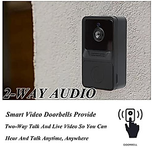 Wireless Video Doorbell Camera, Smart Ring Video Doorbell 2.4GHz WiFi Doorbell Security Camera with Motion Detector, 2 Way Audio, 800 Mah Lithium Battery, Door Bell Ringer for Home, Hotel