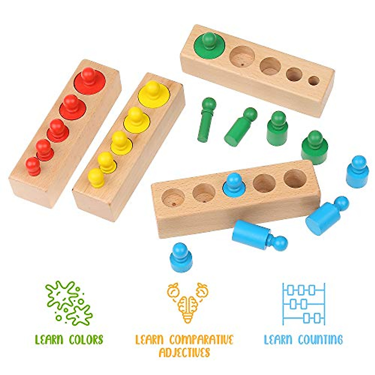 Boxiki kids Montessori Toys. Stacking Rainbow Wooden Puzzle. Innovative Puzzles to Boost Your Child's Brain Power and Creativity. Great Gift for Boys and Girls Aged 4+ Years Old.