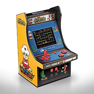 My Arcade Burgertime Micro Player Mini Arcade Machine: Fully Playable, 6.75 Inch Collectible, Color Display, Speaker, Volume Buttons, Headphone Jack, Battery/Micro USB Powered-Electronic Games, Yellow