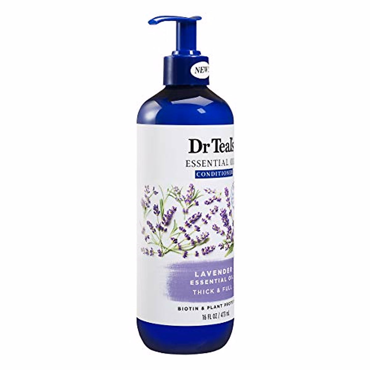 Dr Teal's Lavender Thick & Full Essential Oil Conditioner, Sulfate Free, 16 Fl Oz