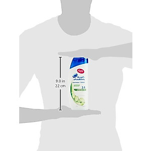 Head and Shoulders Green Apple Anti-Dandruff 2 in 1 Shampoo and Conditioner, 23.7 fl oz