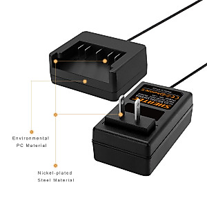 Shentec 18V Li-ion Slide-in Style Battery Charger Compatible with Bosch 18V BAT609 BAT609G BAT618 BAT618G BAT619 BAT619G BAT610G 2607336169 2607336170 2607336236 2607336091 2607336092