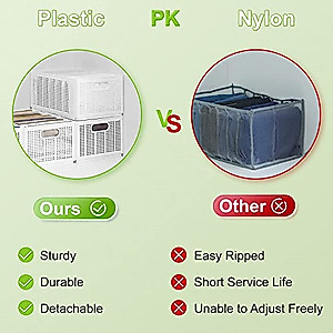 INNOVATIVE PLASTIC Wardrobe Closet Organizers and Storage Baskets byZITENG, Collapsible Clothes Organizer for Folded Clothes, Jeans, T-shirts, Underwear, Scarves, Leggings, Skirts,2 Packs (Small - 6 Grids)