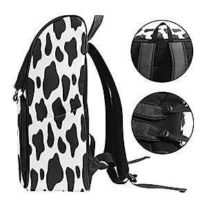 School Backpack Black and White Cow Print Travel Bag College Backpack Notebook Computer Backpack For Girls Boys Teen Adults