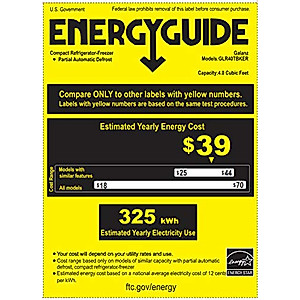 Galanz GLR40TBKER Retro Compact Refrigerator, Mini Fridge with Dual Doors, Adjustable Mechanical Thermostat with Freezer, 4.0 Cu Ft, Black
