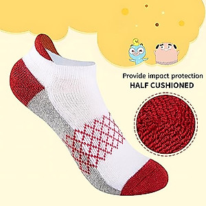 Comfoex Boys Socks 6 Pairs Ankle Athletic Sock Half Cushioned Low Cut Socks For Little Big Kids