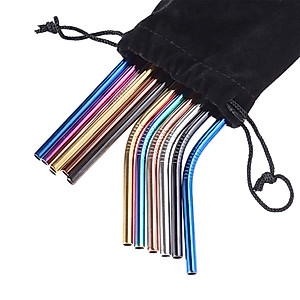Straw Carrying Case, Straw Pouch, Safety and Reusable Straw Case, Travel Bag for Drinking Straws/Utensil/Chopsticks (9.6 x 3 Inch)