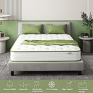 Crystli Full Size Mattress 10 Inch Memory Foam Mattress Hybrid Bed Mattress with Wrapped Innersprings CertiPUR-US Certified Medium Firm Bed-in-a-Box Pressure Relieving Supportive Full Mattress