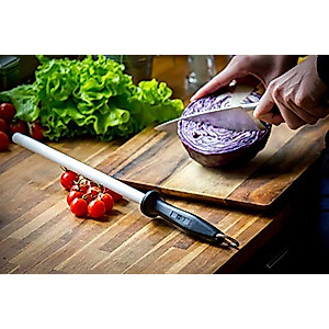 Green Elephant Ceramic Sharpening Rod, Lightweight & Highly Durable 11-Inch Shatterproof Ceramic Honing Rod For Professional Chefs and Home Cooks