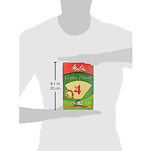 Melitta Cone Coffee Filters, Natural Brown #4, 100 Count (Pack Of 6)