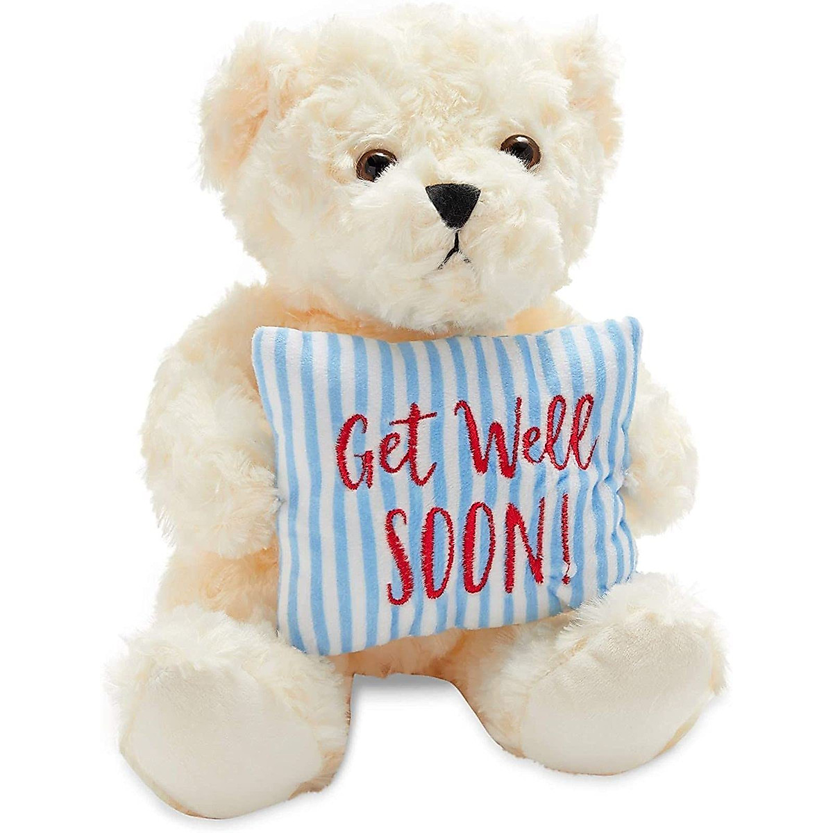 BLUE PANDA Get Well Soon Teddy Bear, Stuffed Animal Gift (9.25 x 8 x 6 in, White)