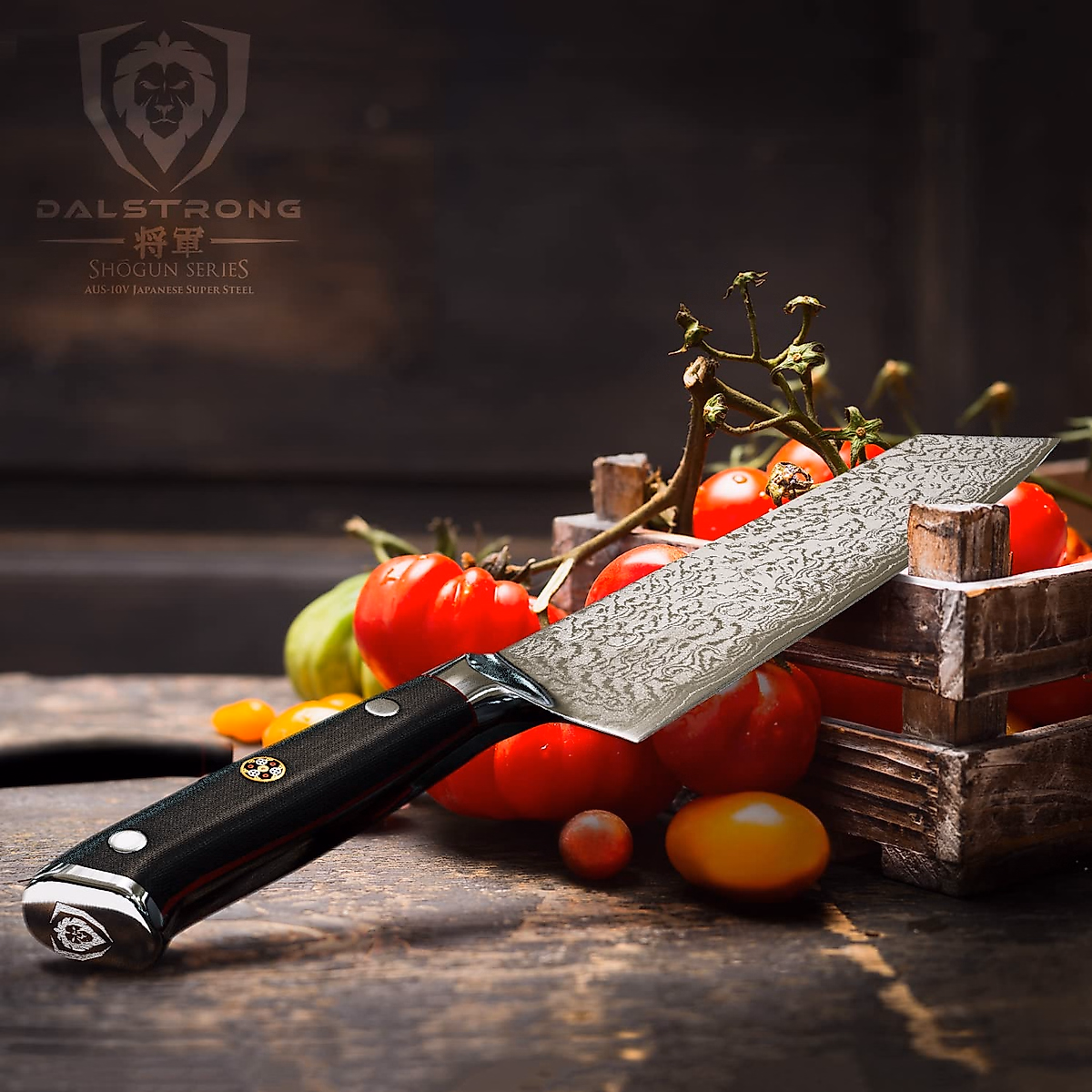 Dalstrong Kiritsuke Chef Knife - 8.5 inch - Shogun Series Elite - Damascus - Japanese AUS-10V Super Steel Kitchen Knife - Premium Black G10 Handle - Razor Sharp Knife - Chef's Knife - w/Sheath