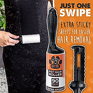 Mighty Paw Pet Hair Roller (5 Lint Roller Refills) | Extra Sticky Lint Rollers for Pet Hair. Travel Pet Lint Roller. Pet Hair Remover for Clothes, Pet Fur Remover. Dog Hair Remover for Couch Furniture