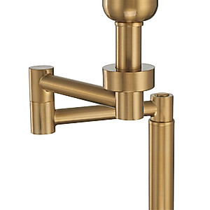 Possini Euro Design Camber Workstation Warm Gold Swing Arm Desk Lamp with Outlet and USB Port