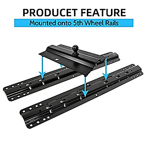 5th Wheel Gooseneck Hitch Trailer Towing Multi-Fit in-Bed Fixed Offset Ball 25K