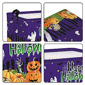 Clastyle Rectangular Gnome Cart Fall Basket Orange Pumpkin Christmas Gift Shelf Basket Farm Harvest Turkeys Storage Bin for Toys Clothes