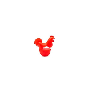 Fox Run 6283 Rooster Pot Clip/Spoon Holder, 1 x 2.75 x 2.75 inches, Red