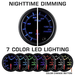 GlowShift 6-Gauge Cluster Package Compatible with Chevrolet Chevy K5 Blazer 1973-1991 - Black 7 Color Speedo, Tach, Oil Pressure, Water Temp, Fuel Level & Volt Gauges - Direct Fit Dashboard Panel Pod