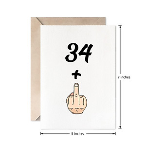 MAGJUCHE Funny 35th Birthday Card, 34+1 women Or Men Sweet 35 Years Old Birthday Gift Joke Card