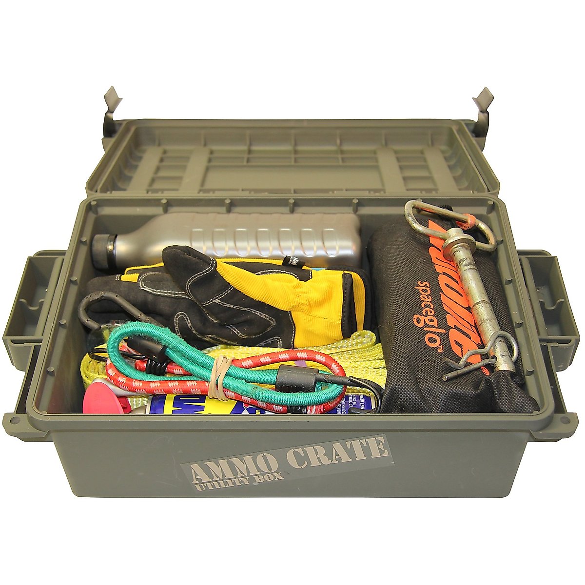 MTM ACR4-18 Ammo Crate Utility Box-Carry up to 65lbs of gear-Stackable design, double padlock for security - Water-resistant O-ring seal - Army Green