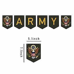 Military ARMY Party Decoration Banner,Memorial Day Independence Day Veterans Day Patriotic U.S Army Theme Party Decoration Supplies (Army)